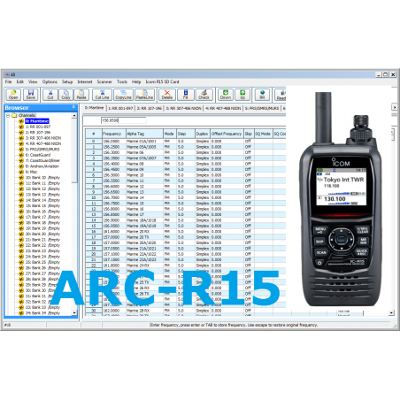 ARC-R15 software for Icom IC-R15 receiver