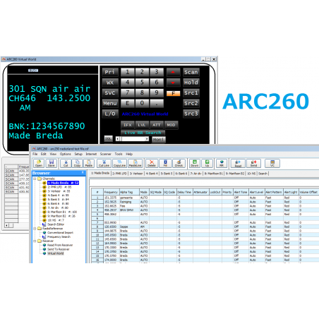 ARC260 software for Uniden BCD160DN and BCD260DN