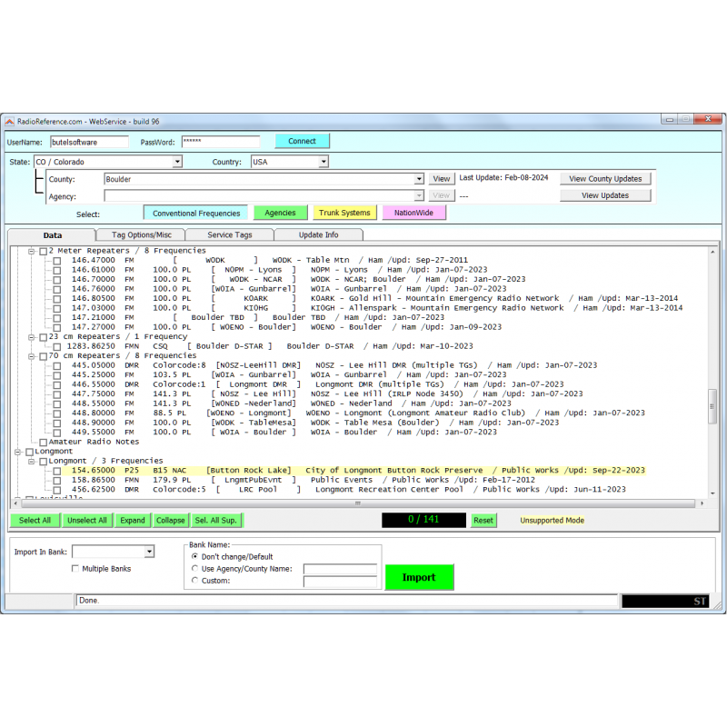 ARC260 software for Uniden BCD160DN and BCD260DN